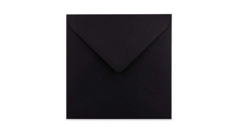Umschlag, Kuvert 155 x 155 mm, Schwarz, glatt, gummiert, 0,22