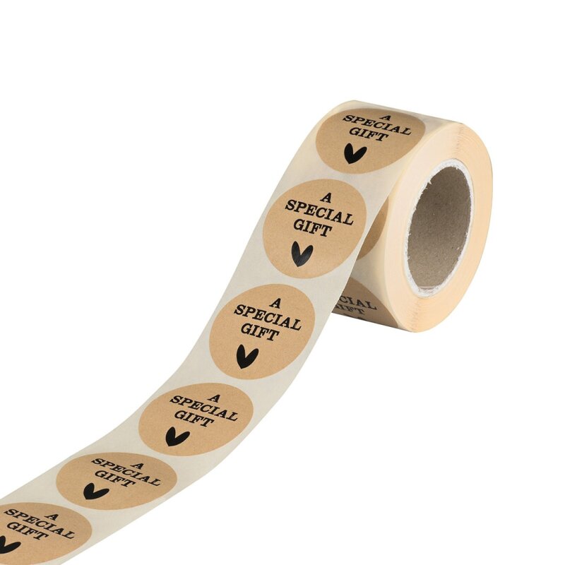 500 Sticker »A special gift« Kraftpapier im Spender kaufen