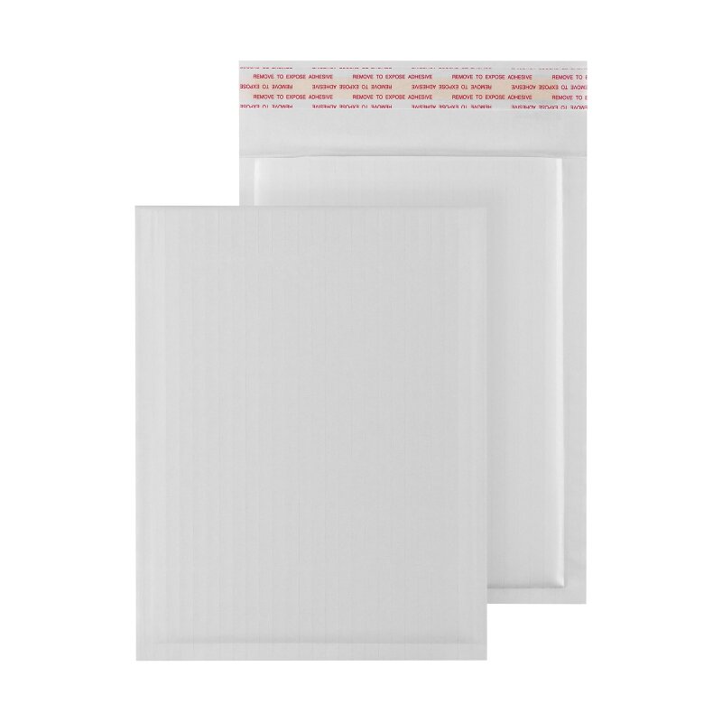 Umschlag gepolstert, 165 x 100 mm, Weiß, haftklebend