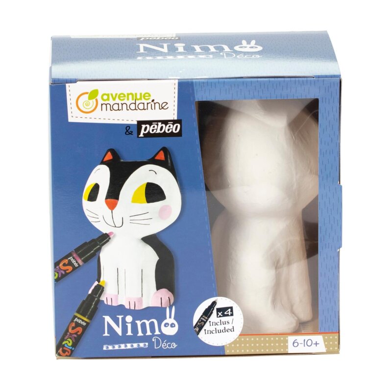 Papier-mâché cat craft kit for painting, ages 6 and up – buy here!